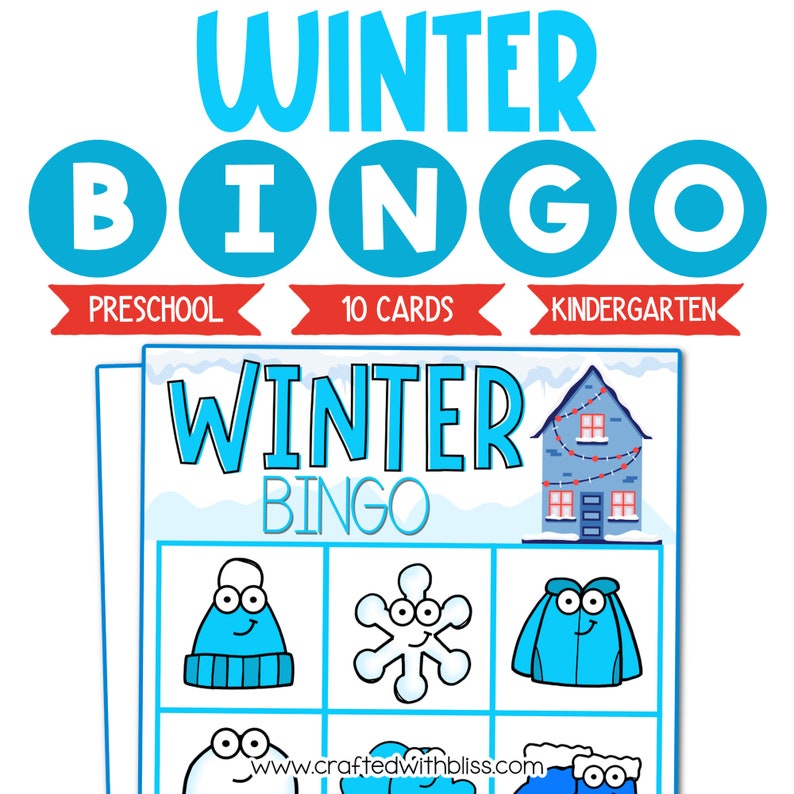 Winter Bingo for Classroom Game Preschool Kindergarten (10 Cards) - Etsy