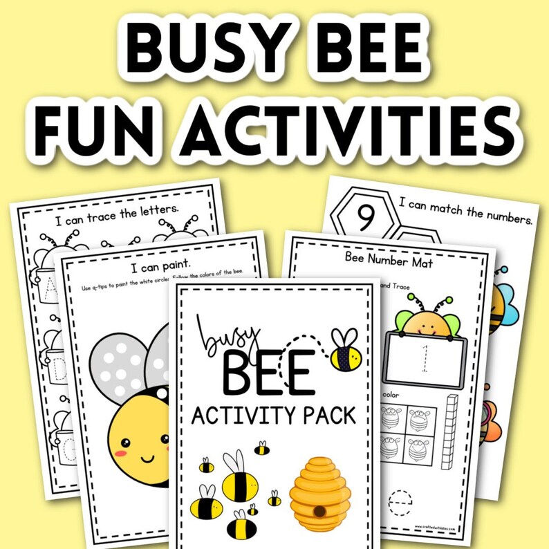 Busy Bee Printable Pack for Pre-k: Explore Literacy, Math, and STEM ...