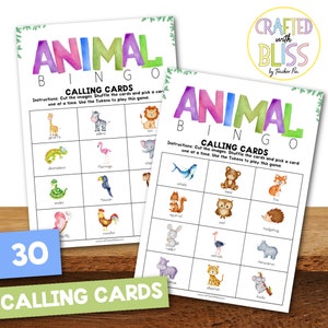 50 Animal Party Bingo Cards Classroom Game, Bingo Game, Animal Party ...