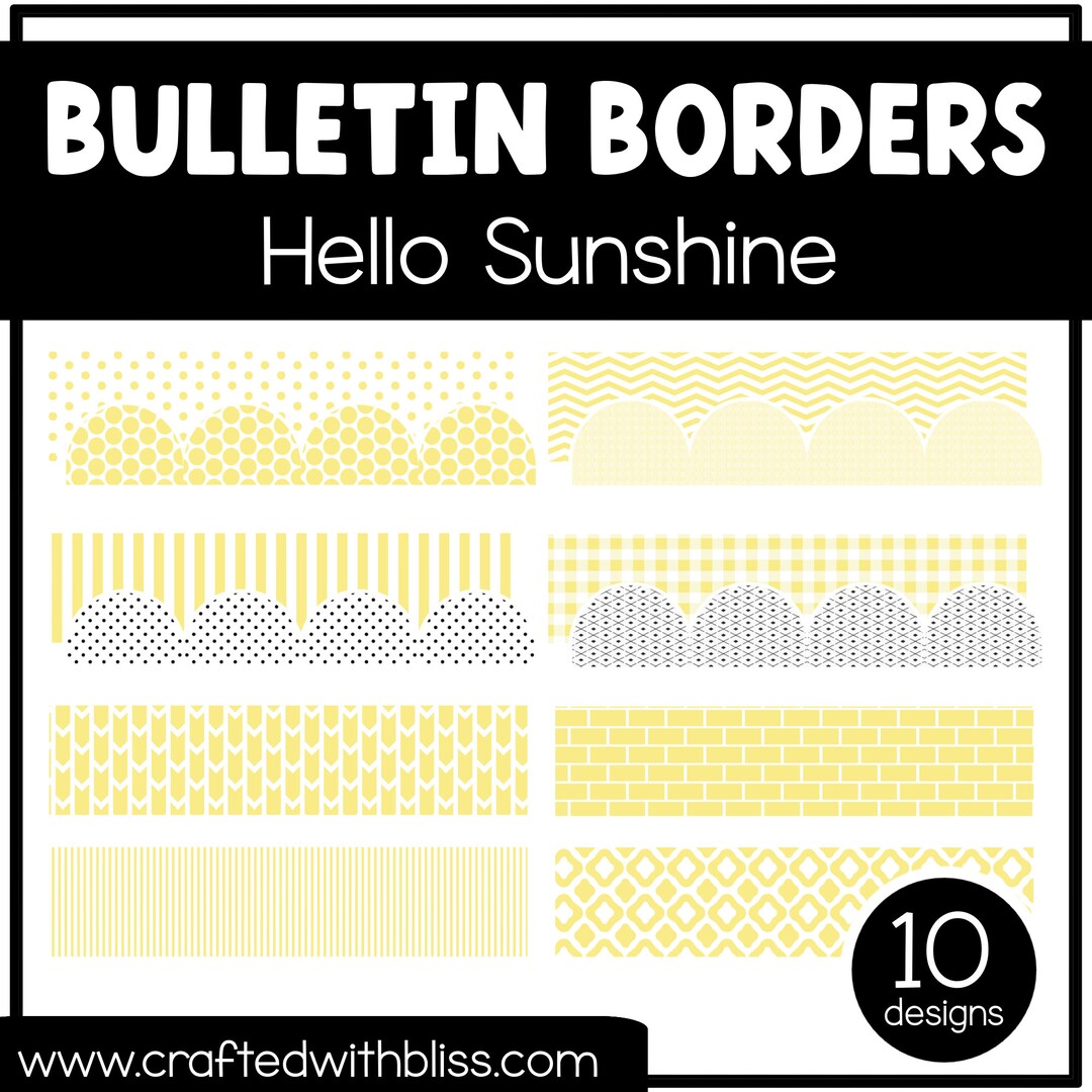 Hello Sunshine Theme Bulletin Board Borders - Etsy