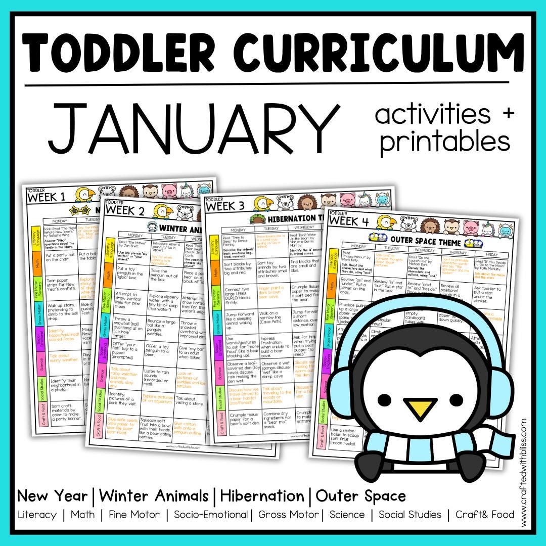 January Toddler Curriculum Activities and Printable 2-3 Yo Homeschool ...
