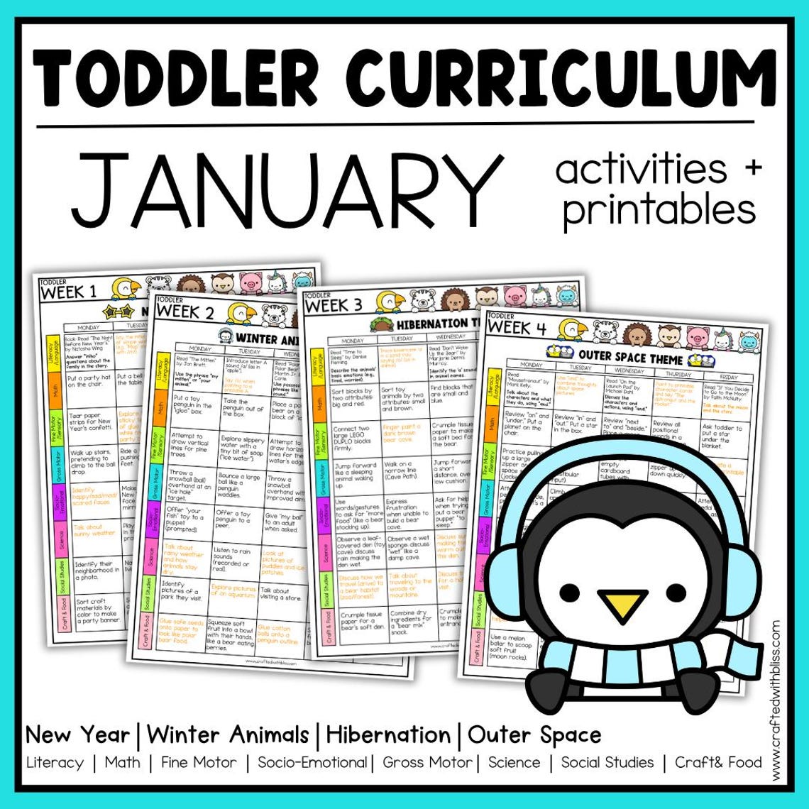 January Toddler Curriculum Activities and Printable 2-3 Yo Homeschool ...