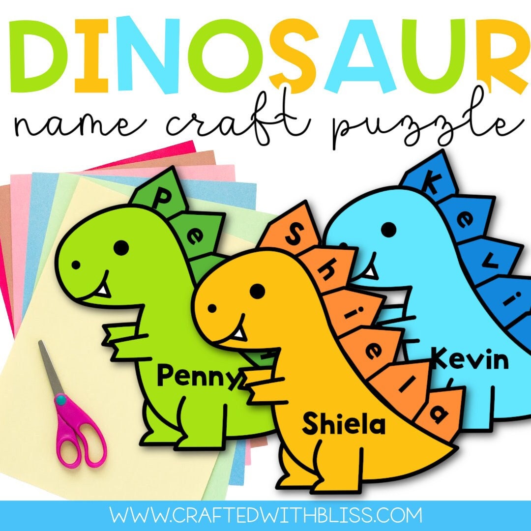 Editable Dinosaur Name Craft Classroom Bulletin Board Decor Dino Theme ...
