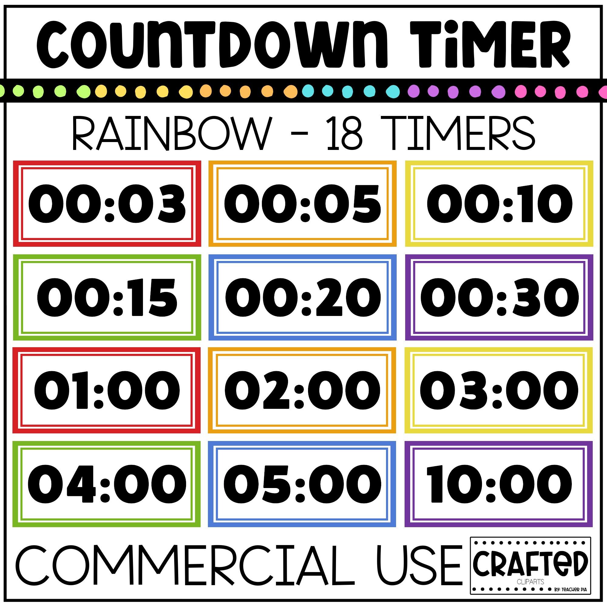 18 Rainbow Countdown Timer Classroom Management Tool Powerpoint Google ...