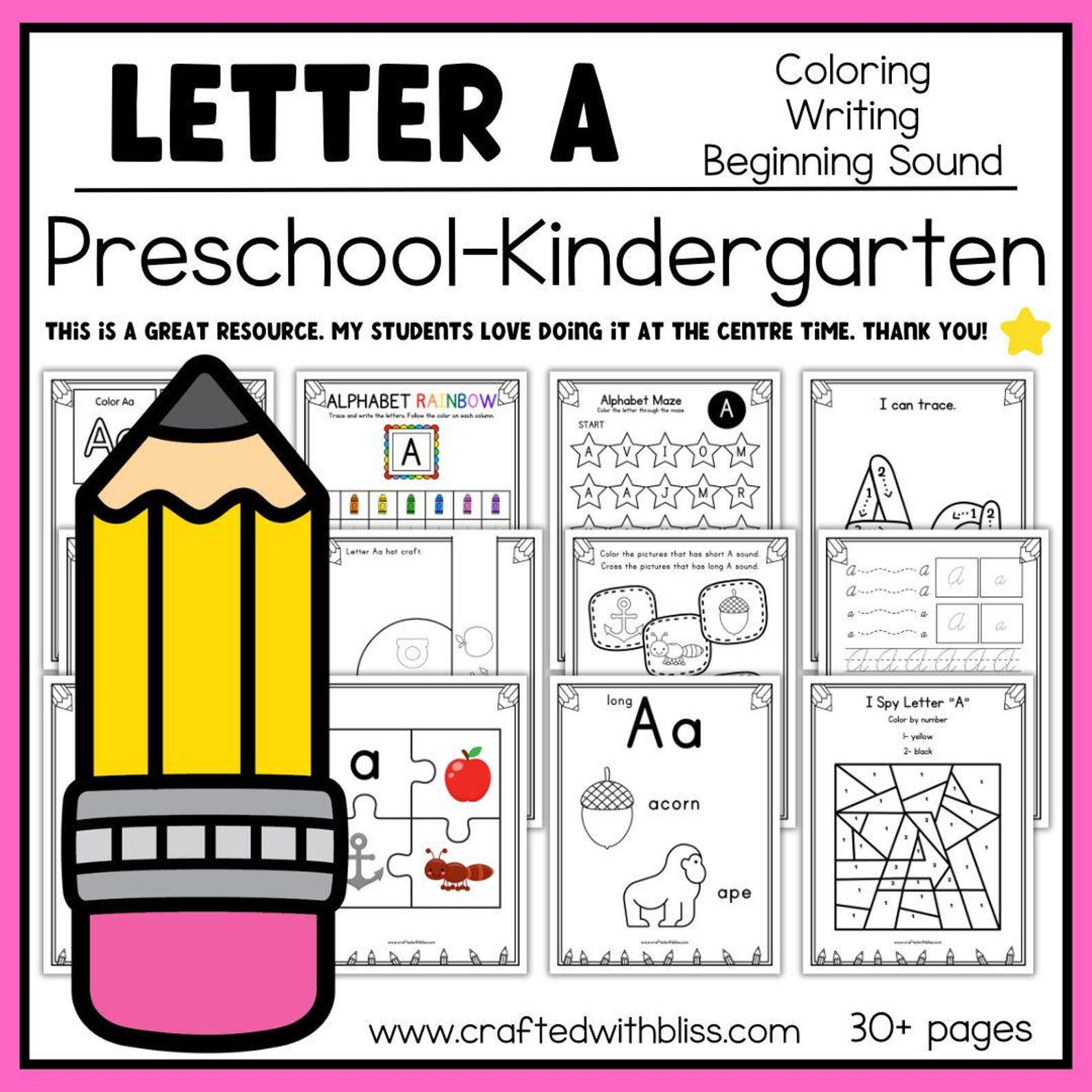 500+ PAGES NO PREP Alphabet Worksheet Mega Bundle Daycare Toddler ...