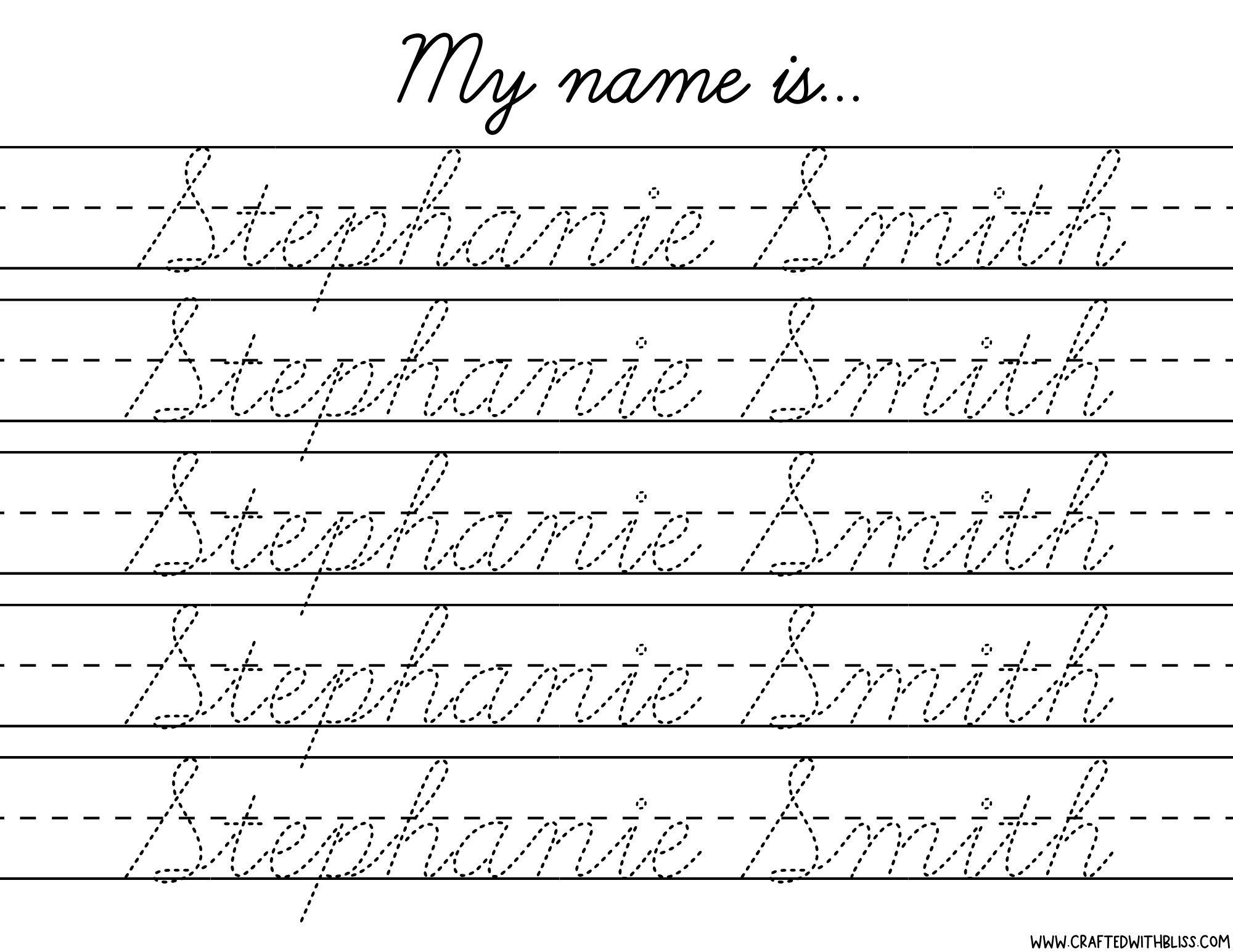 Editable Cursive Worksheet Personalized Name Writing Practice Etsy Editable Cursive Worksheet Personalized Name Writing Practice Etsy