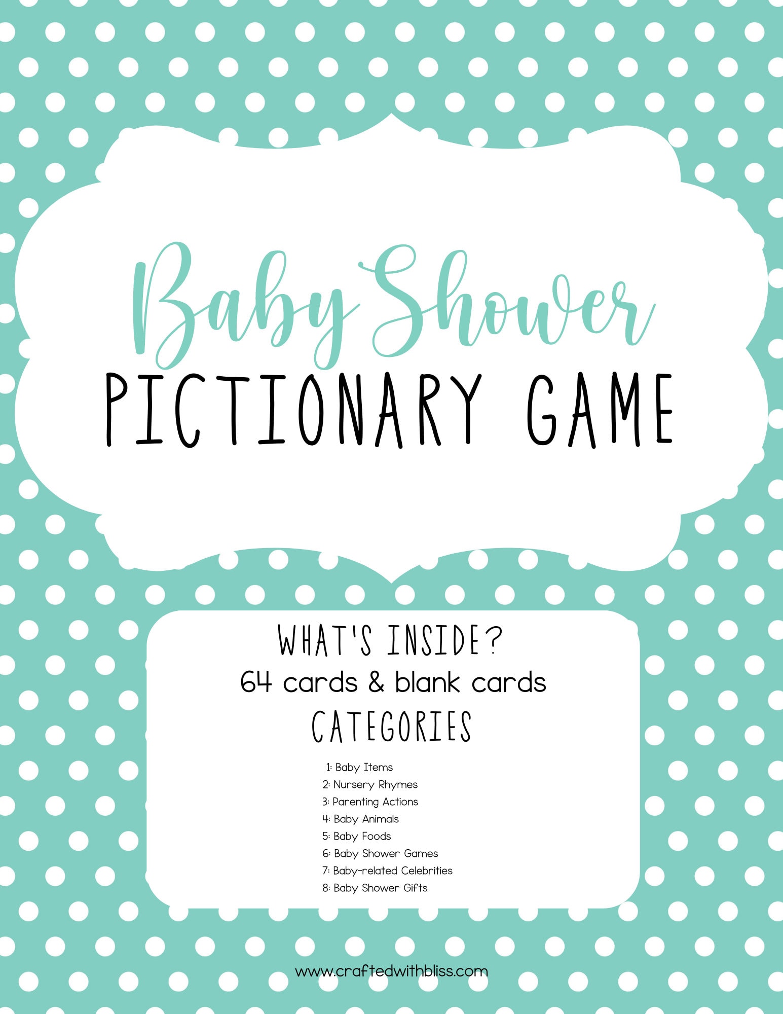 The Ultimate Baby Shower Pictionary Game - 64 Cards | Ice Breaker Games ...
