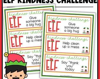 Elf Kindness Challenge Cards - Etsy