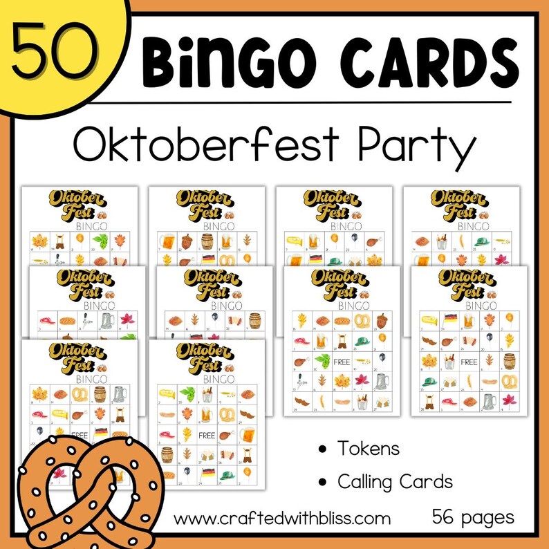 50 Oktoberfest Bingo Cards - Etsy