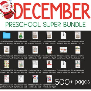 December Preschool Super Bundle, Christmas Kindergarten Activities ...
