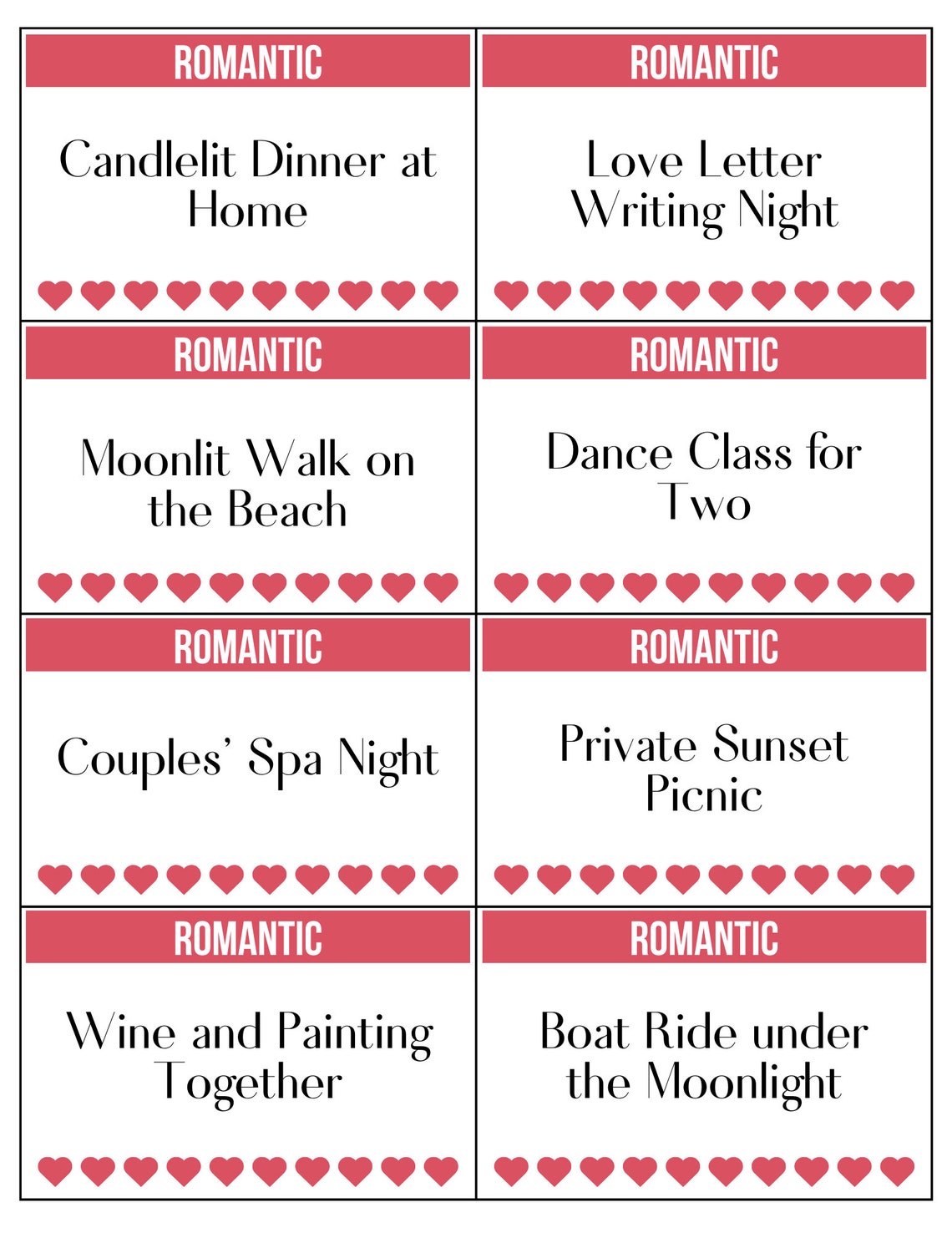The Ultimate Date Card Ideas for Couples 90 Date Ideas Instant Download ...