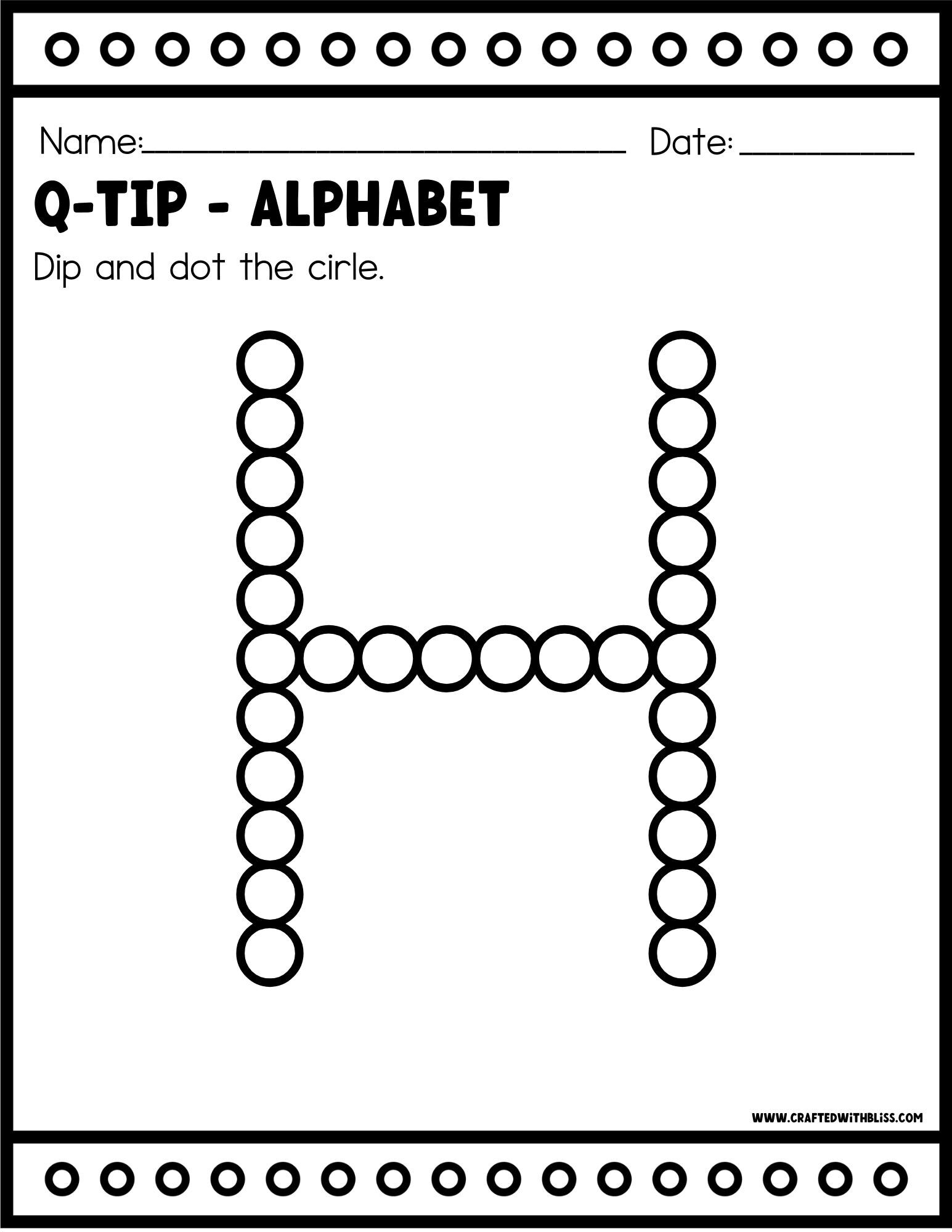 Q-tip Painting Alphabet and Numbers (0-20) Printable Pack | Dip and Dot ...