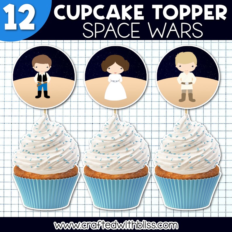 Space Wars Cupcake Toppers: Interstellar Birthday Party Decorations - Etsy