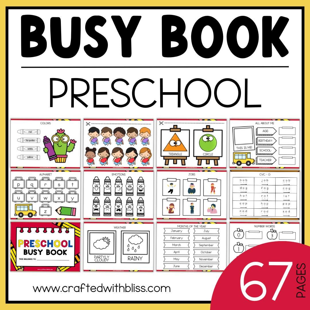 Preschool Busy Book Printable - Etsy
