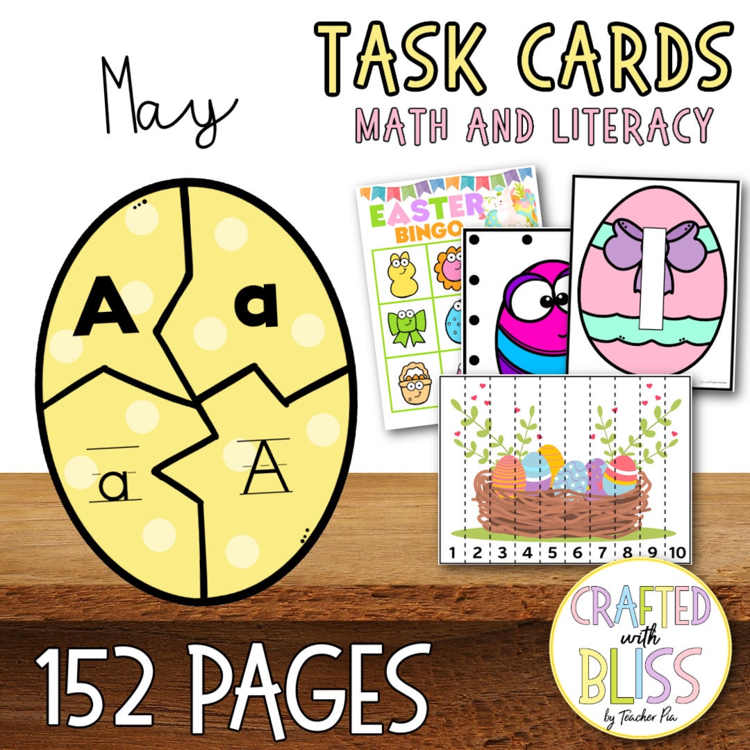 All Year Task Cards Math and Literacy Mega Bundle preschool - Etsy