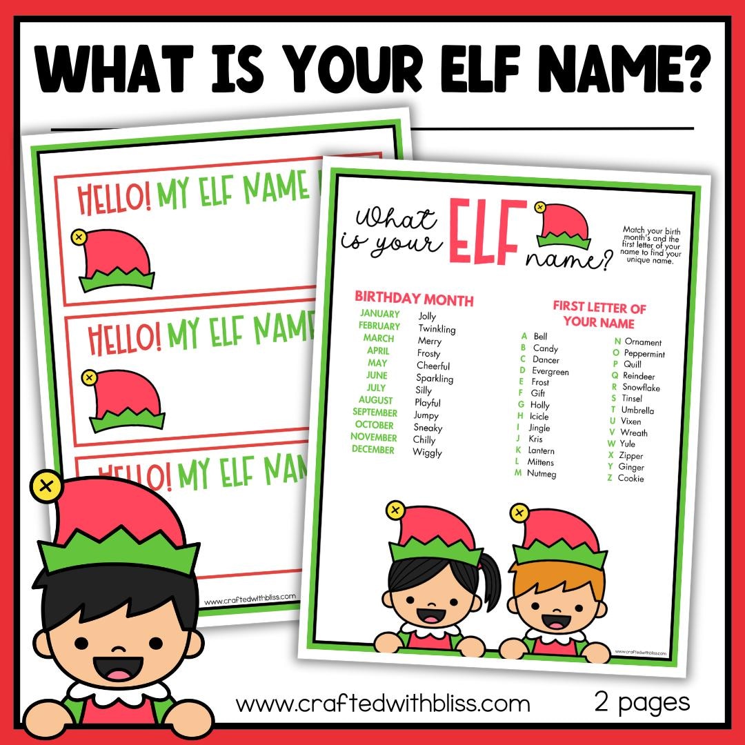 What is Your Elf Name? Printable - Etsy