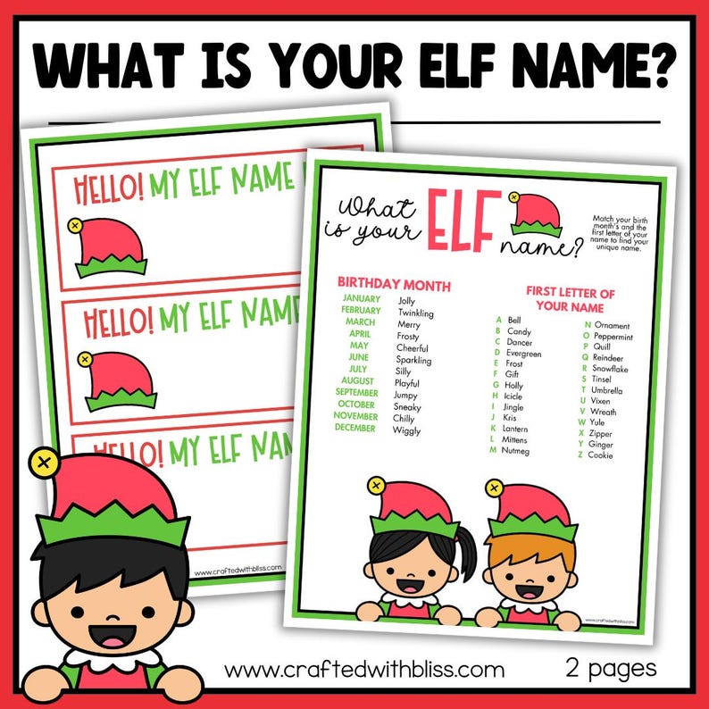 What is Your Elf Name? Printable - Etsy