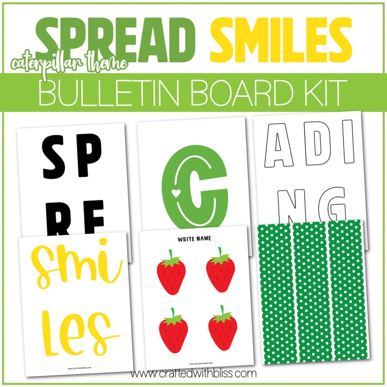 Spread Smile Kind Caterpillar Theme Bulletin Board Kit - Etsy