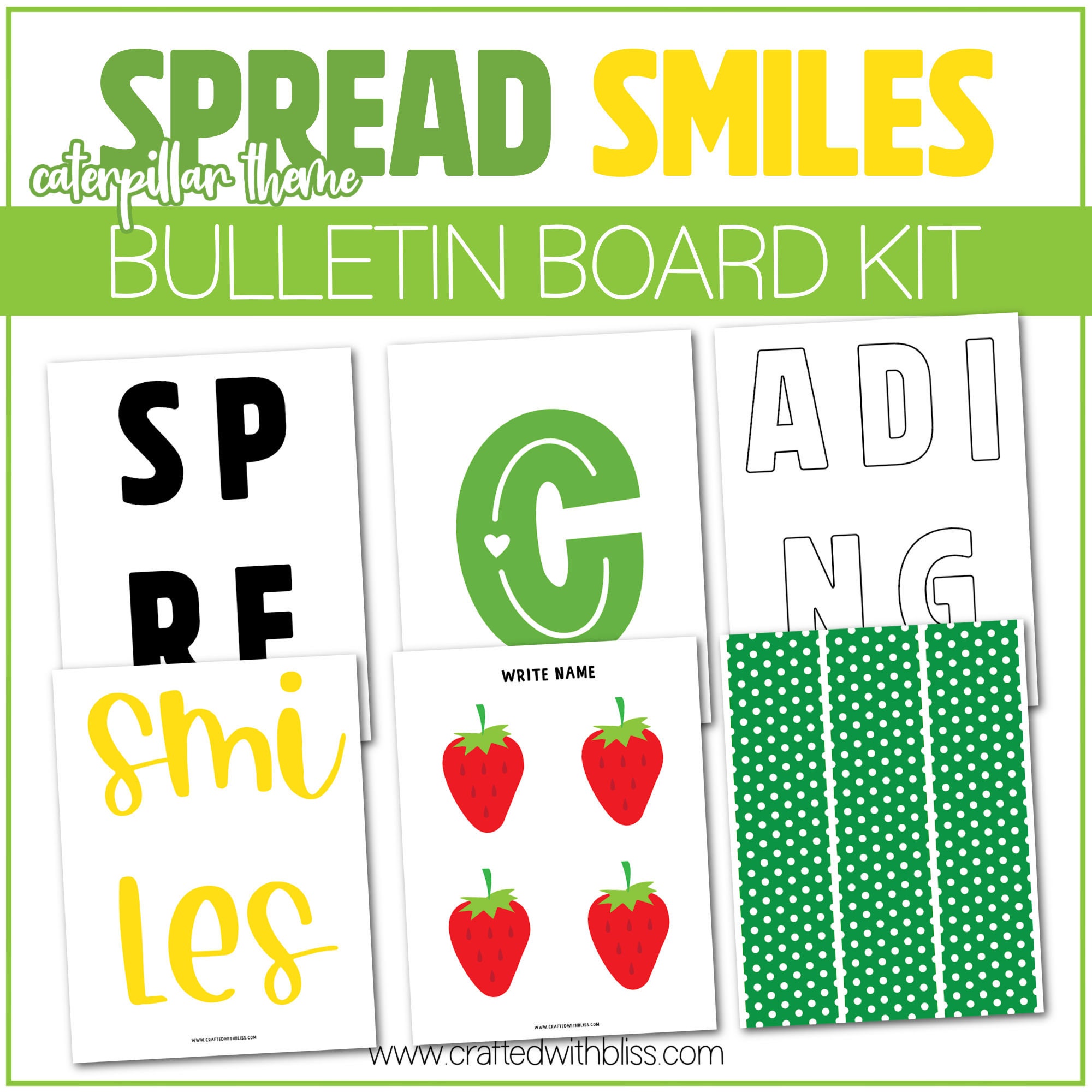 Spread Smile Kind Caterpillar Theme Bulletin Board Kit - Etsy