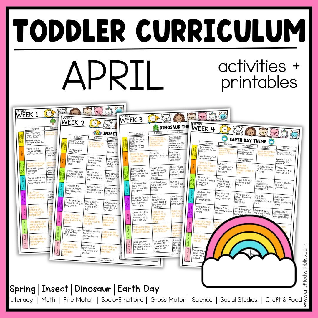 April Toddler Curriculum Activities and Printable 2-3 Yo Homeschool ...