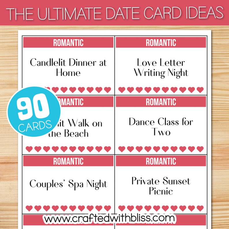 The Ultimate Date Card Ideas for Couples 90 Date Ideas Instant Download ...