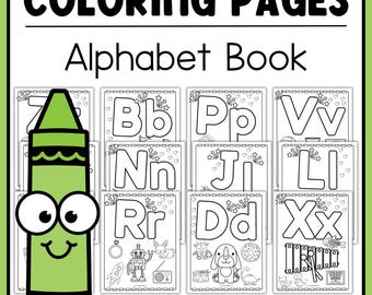 Alphabet Coloring Pages, 26 Pages Alphabet Coloring Book Printable for ...