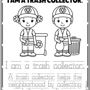 Community Helper Color and Trace Social Studies Kindergarten Community ...