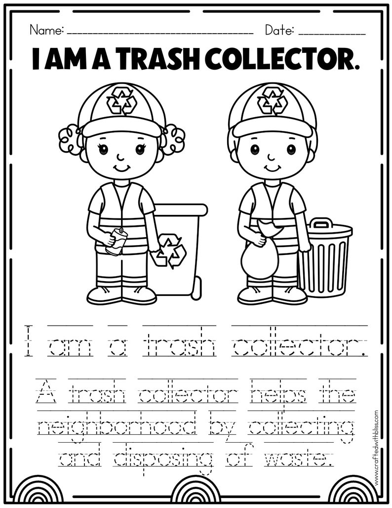 Community Helper Color and Trace Social Studies Kindergarten Community ...