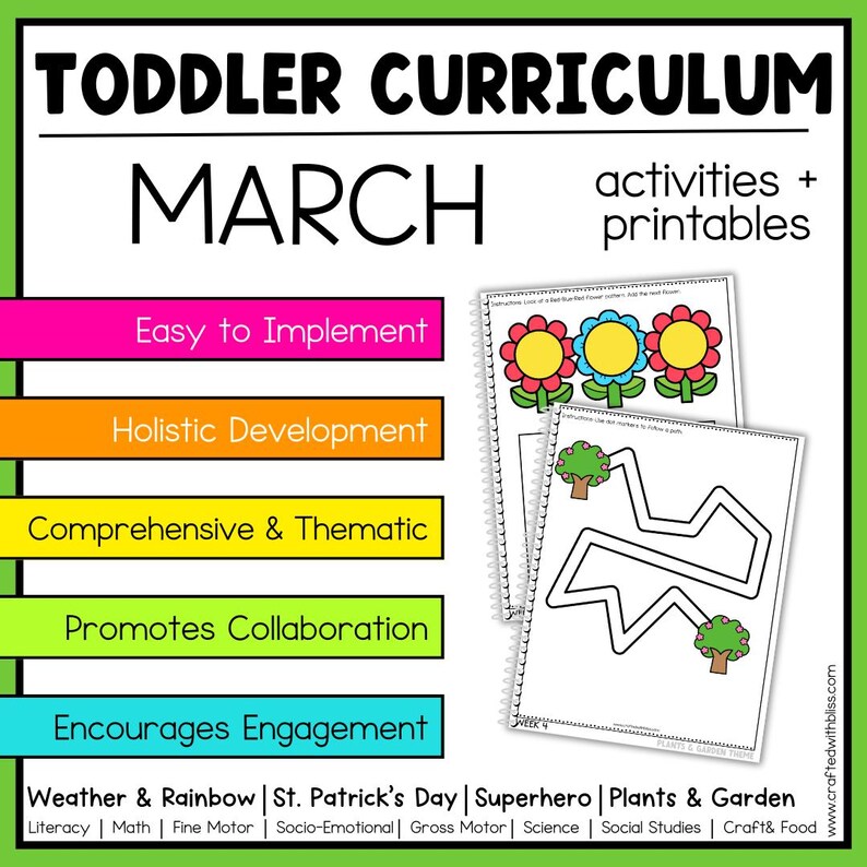March Toddler Curriculum Activities and Printable 2-3 Yo Homeschool ...