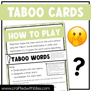 Elementary Science Taboo Party Game 150 Card Fun Friday Ice Breaker ...