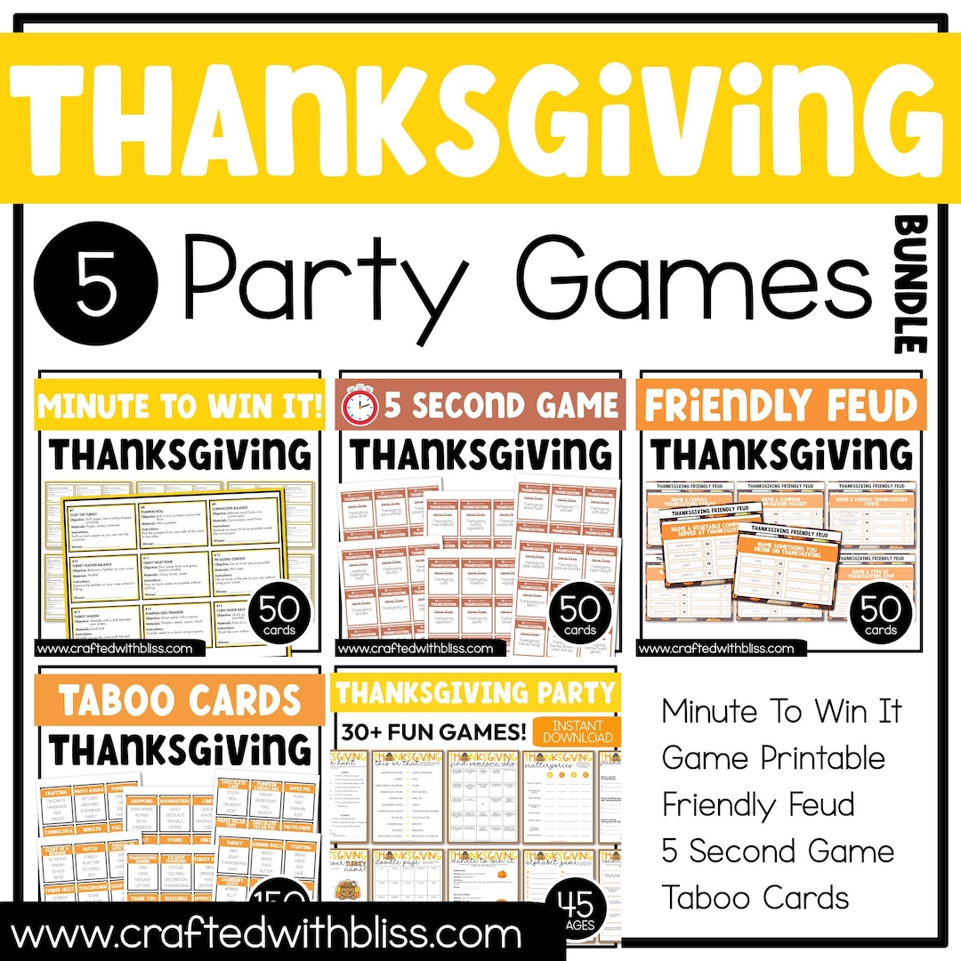 Thanksgiving Party Game Printable Bundle - Etsy