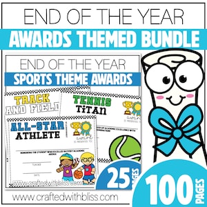 Editable End of the Year Awards Classroom Certificate Themed Bundle ...