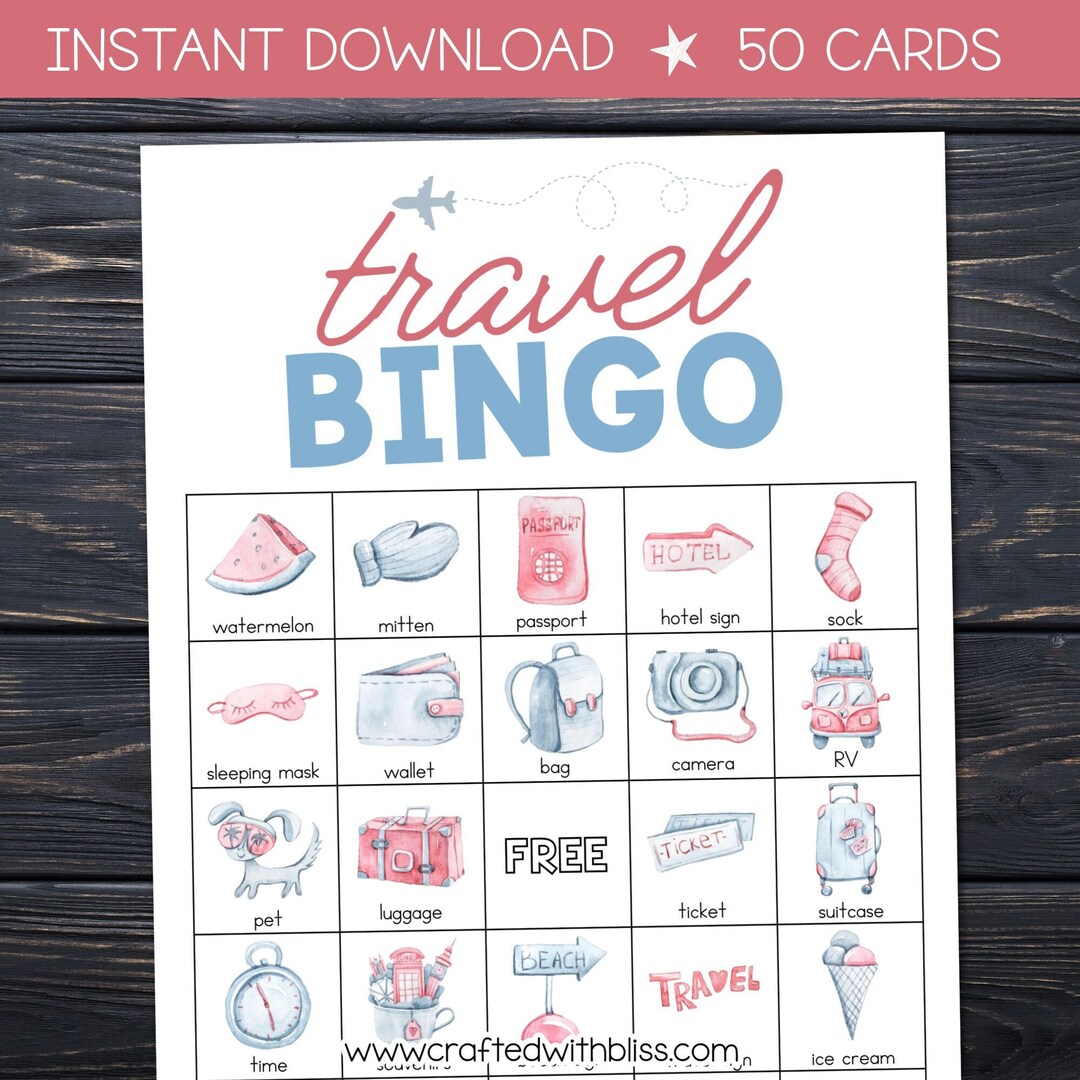 50 Travel Bingo Cards Classroom Game, Bingo Game, Travel Party Game ...