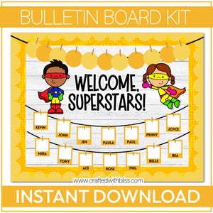 Superhero Theme Back to School Bulletin Board Kit | Welcome Superstars ...