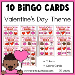 10 Valentine's Day BINGO for Preschool-kindergarten, February Games and ...