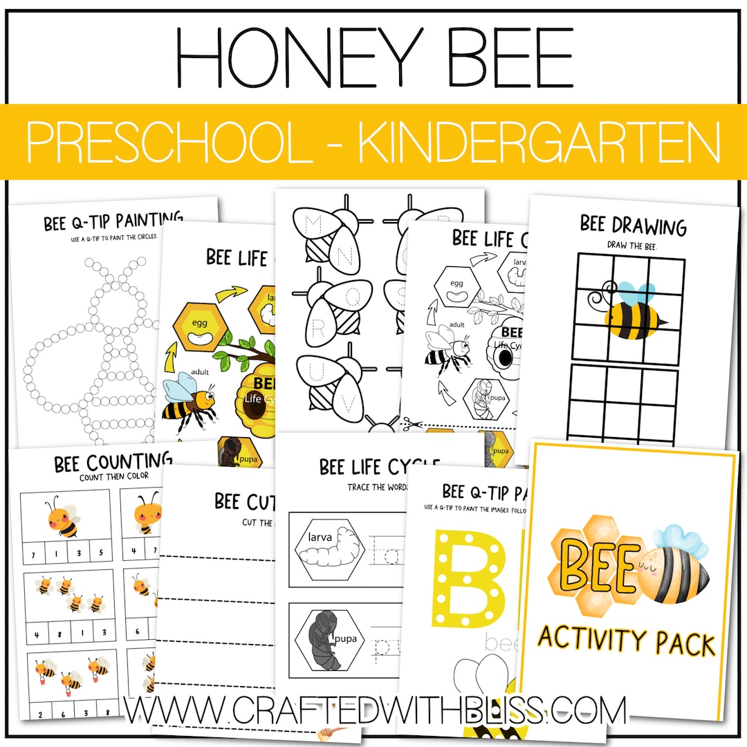 Bee Activity Pack, Bee Printable for Pre-k, Science Preschool ...