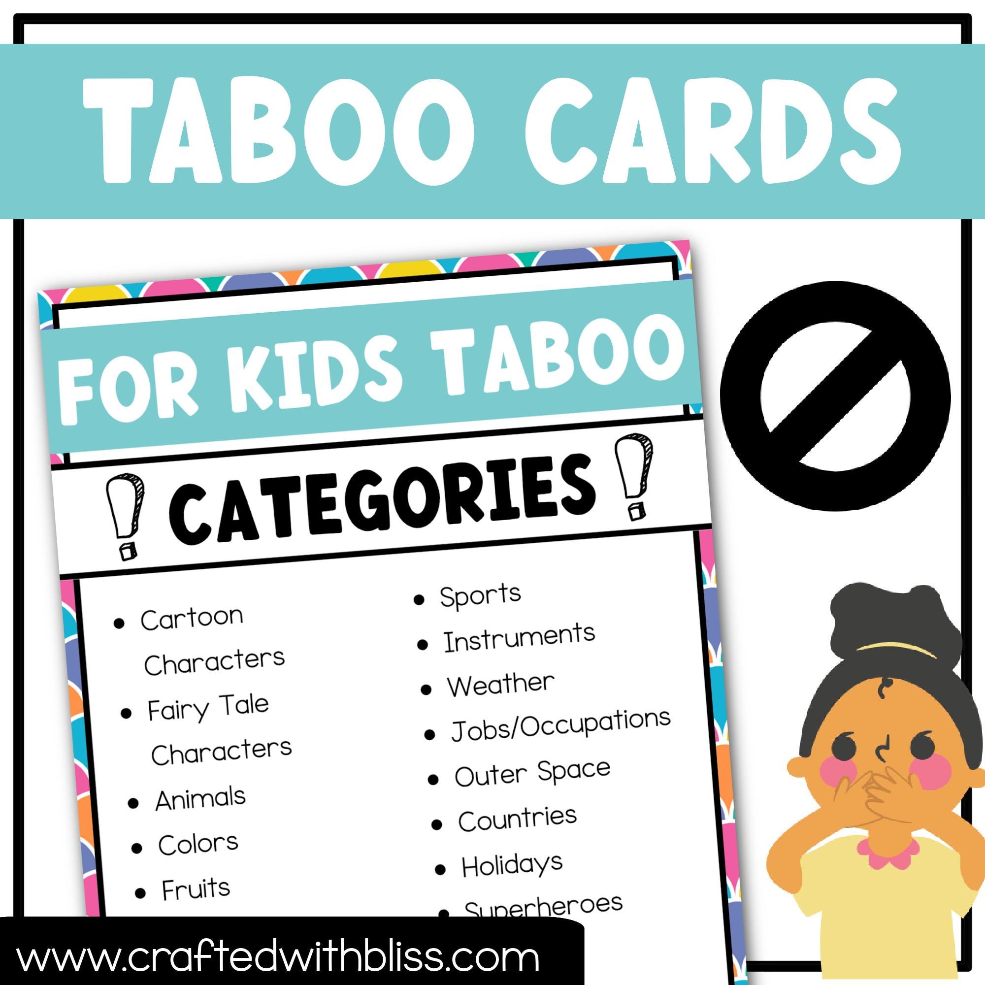 For Kids Taboo Party Game 150 Card Fun Friday Ice Breaker Brain Break Classroom Game Elementary ...