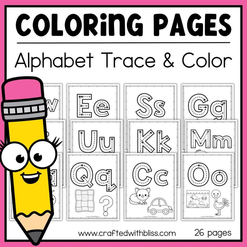 26 Pages Alphabet Tracing Mats, Alphabet Coloring Book Activities - A ...
