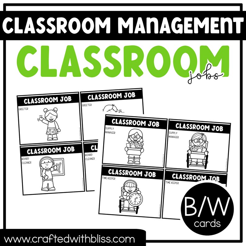 Classroom Jobs Visual Cards | Classroom Management Tool Back to School ...