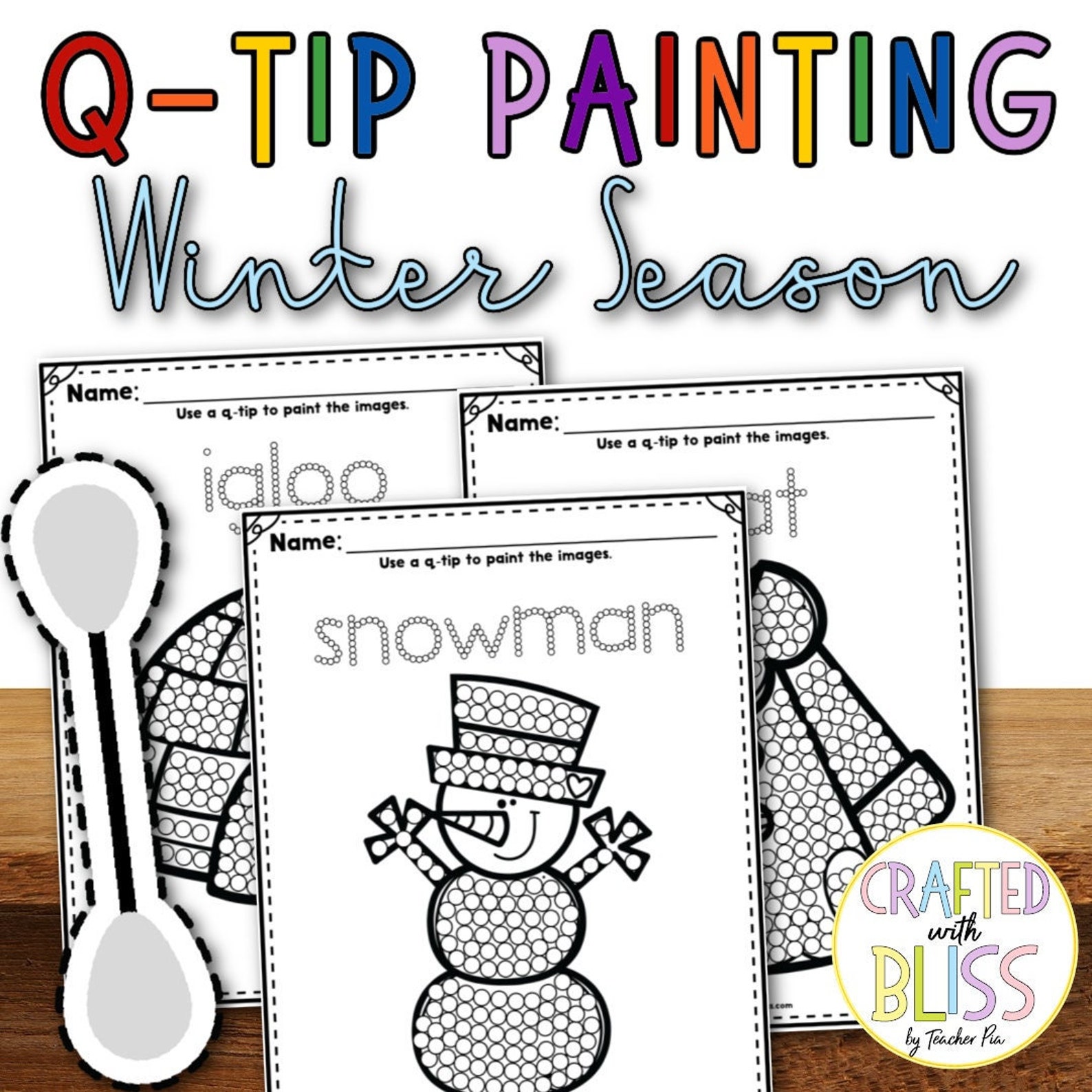 Q-tip Painting Winter Craft - Etsy
