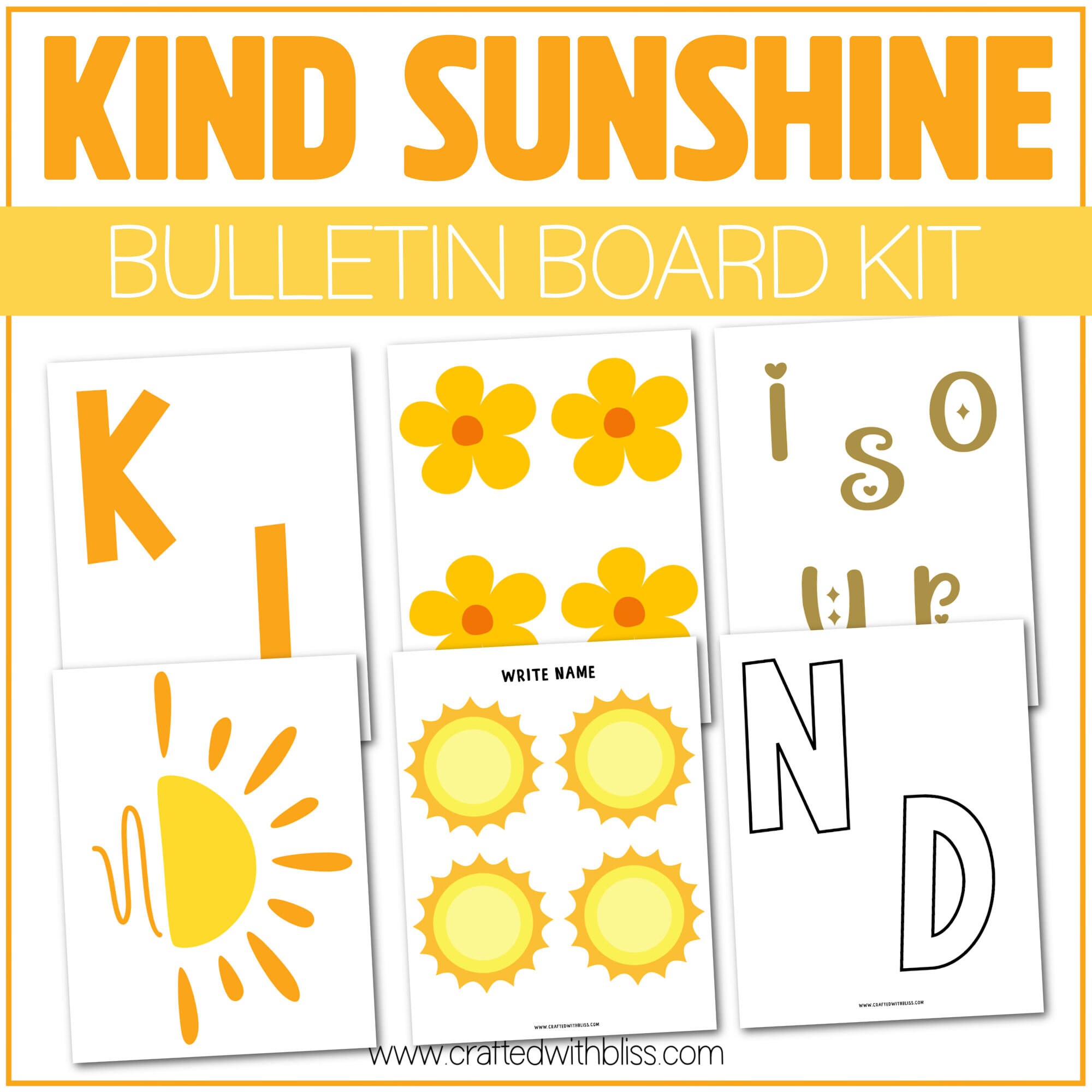 Kindness Hello Sunshine Bulletin Board Kit - Etsy