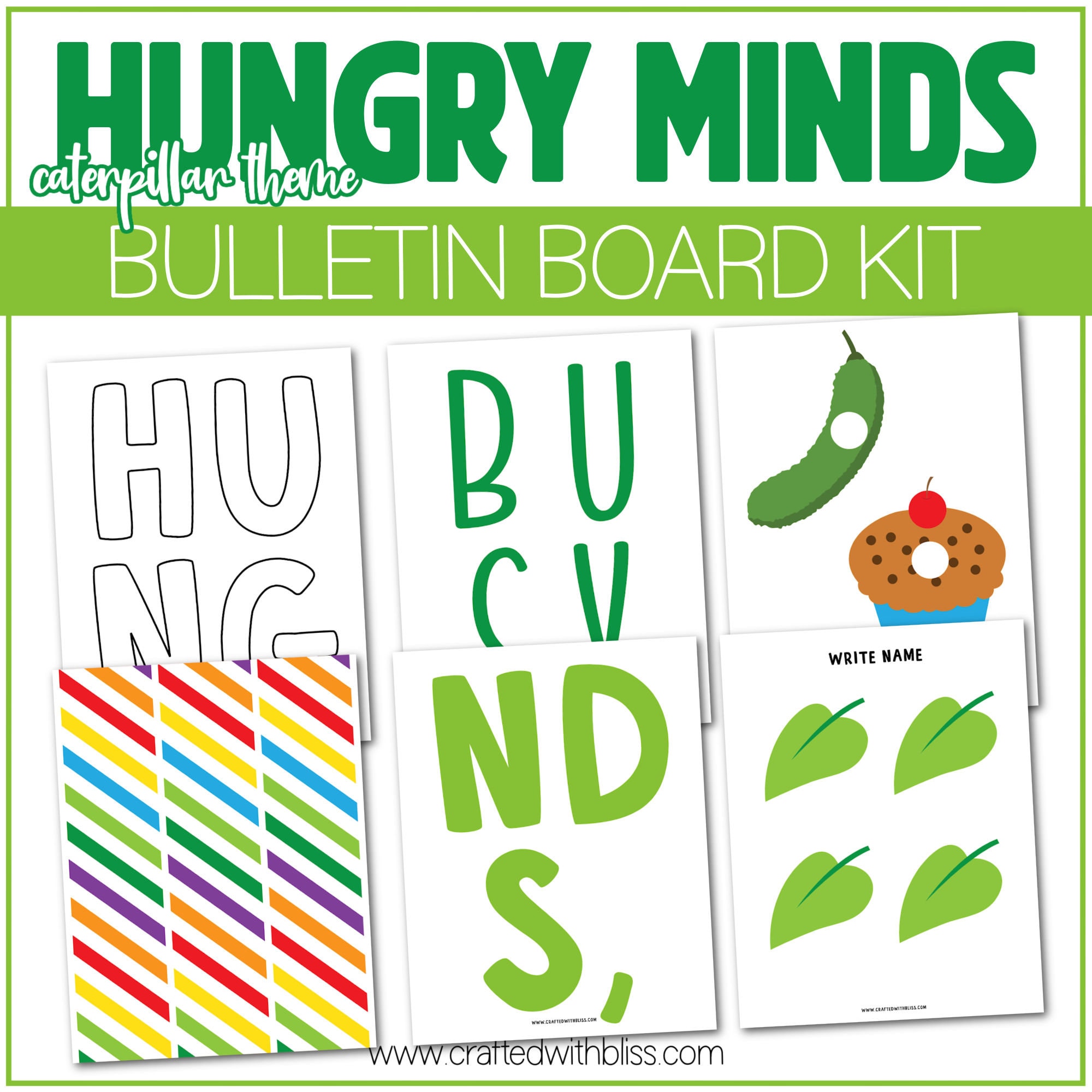 Hungry Minds Caterpillar Theme Bulletin Board Kit - Etsy