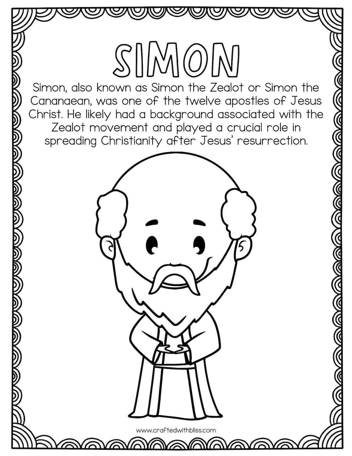 12 Apostles of Jesus Coloring Pages Printable Catholic Bible Christian ...