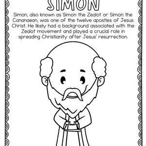 12 Apostles of Jesus Coloring Pages Printable Catholic Bible Christian ...
