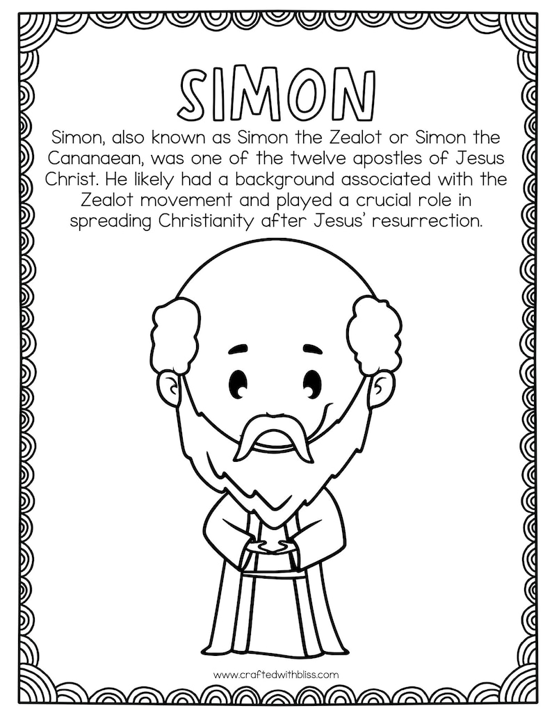 12 Apostles of Jesus Coloring Pages Printable Catholic Bible Christian ...