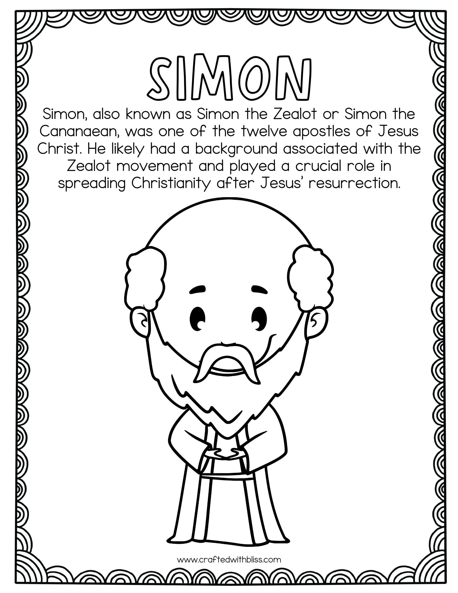 12 Apostles of Jesus Coloring Pages Printable Catholic Bible Christian ...
