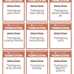Thanksgiving Party Theme 5 Second Game 50 Cards Fun Friday Ice Breaker ...