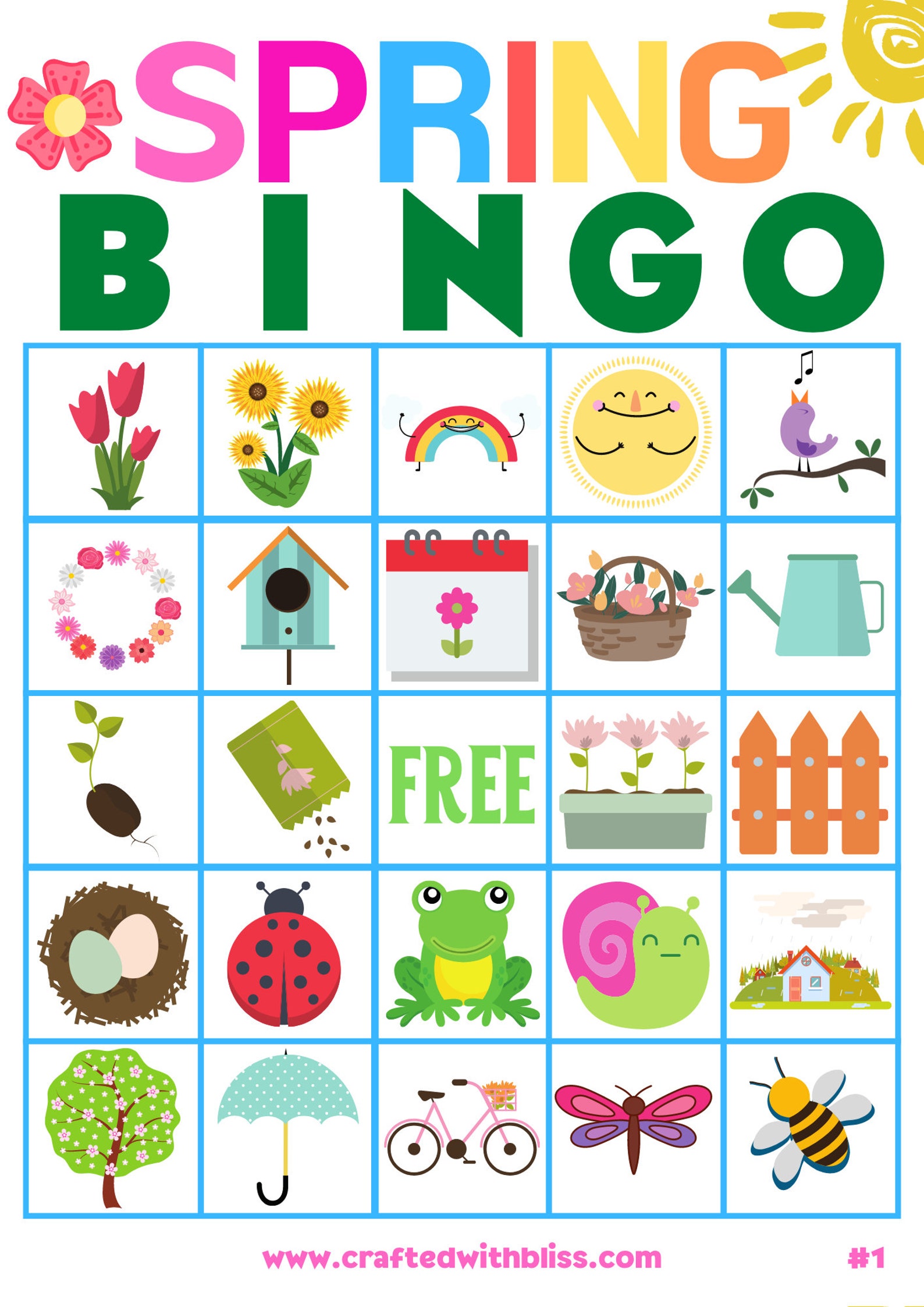 Spring Bingo for Kids, Spring Bingo Birthday Party, Classroom Bingo ...