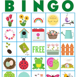 Spring Bingo for Kids, Spring Bingo Birthday Party, Classroom Bingo ...
