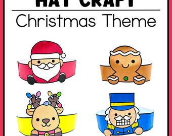 Santa Hat Craft, Kids Printable Craft Template, Christmas Craft ...